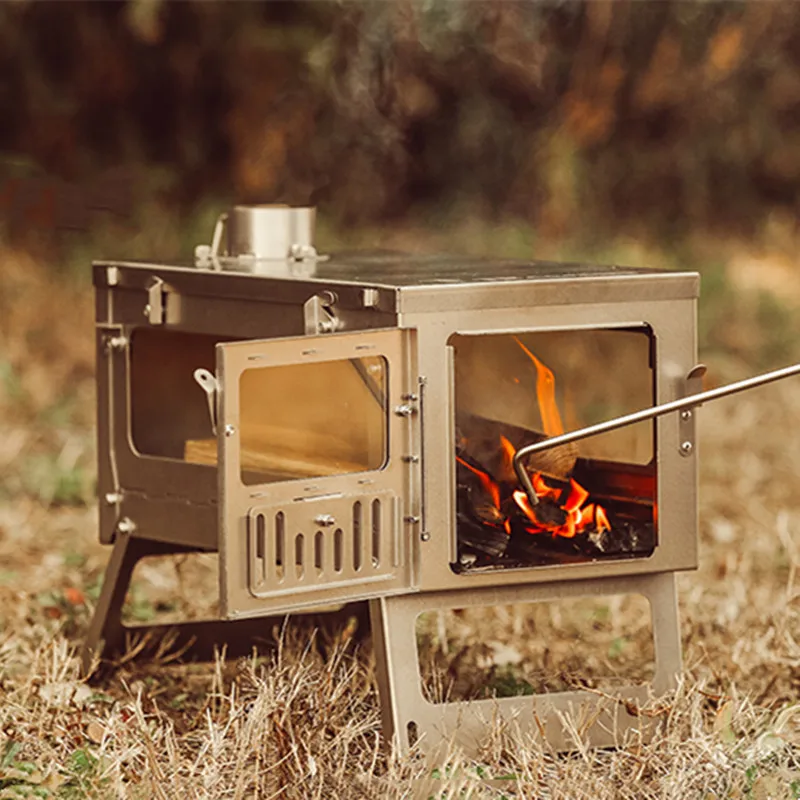 Stainless Steel Camping Hiking Stove - Fast Folding Tent Stove