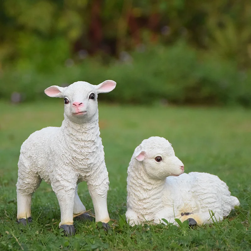 Wholesale Little Lamb Hot Sale Garden Realistic Goat Park Sculpture ...