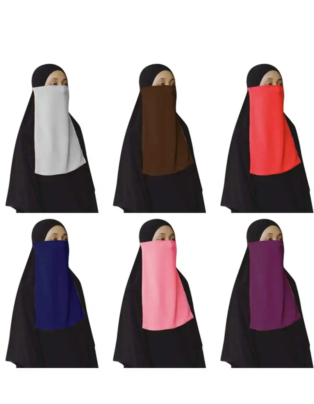 Wholesale Muslim Veil Women Niqab Face Cover Borka Khimar Half Niqab ...