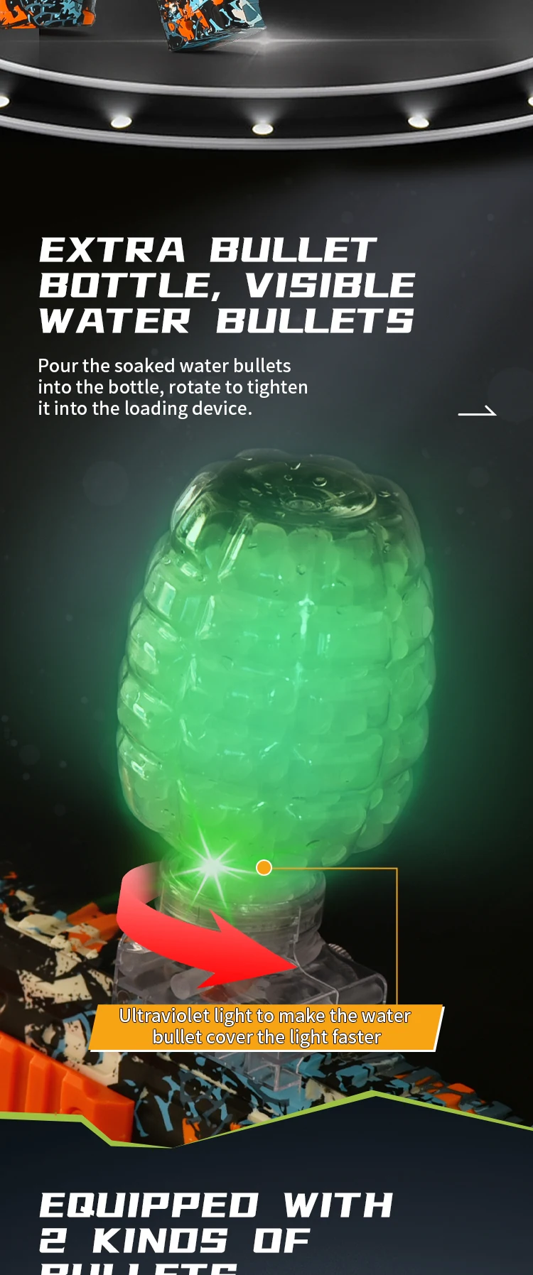 Hw M416 Splatter Gel Balls Blaster Gun Electric Fire-breathing Luminous ...