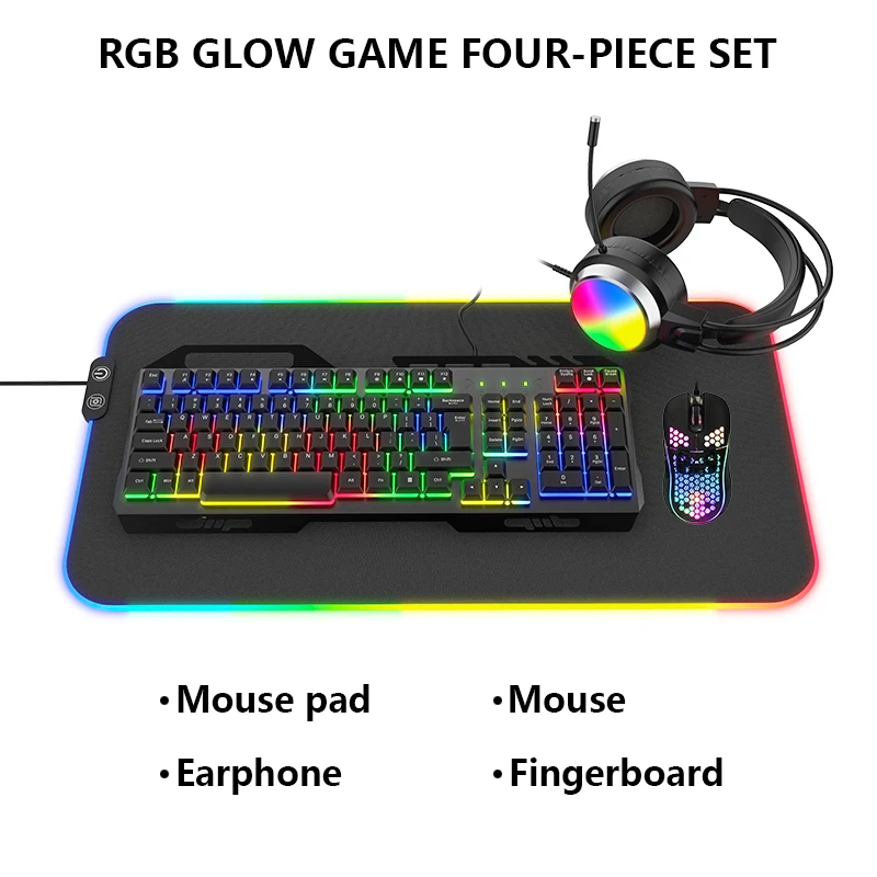 Wholesale 4 in 1 Gaming Combo RGB Keyboard and Mouse Headset Mouse Pad ...
