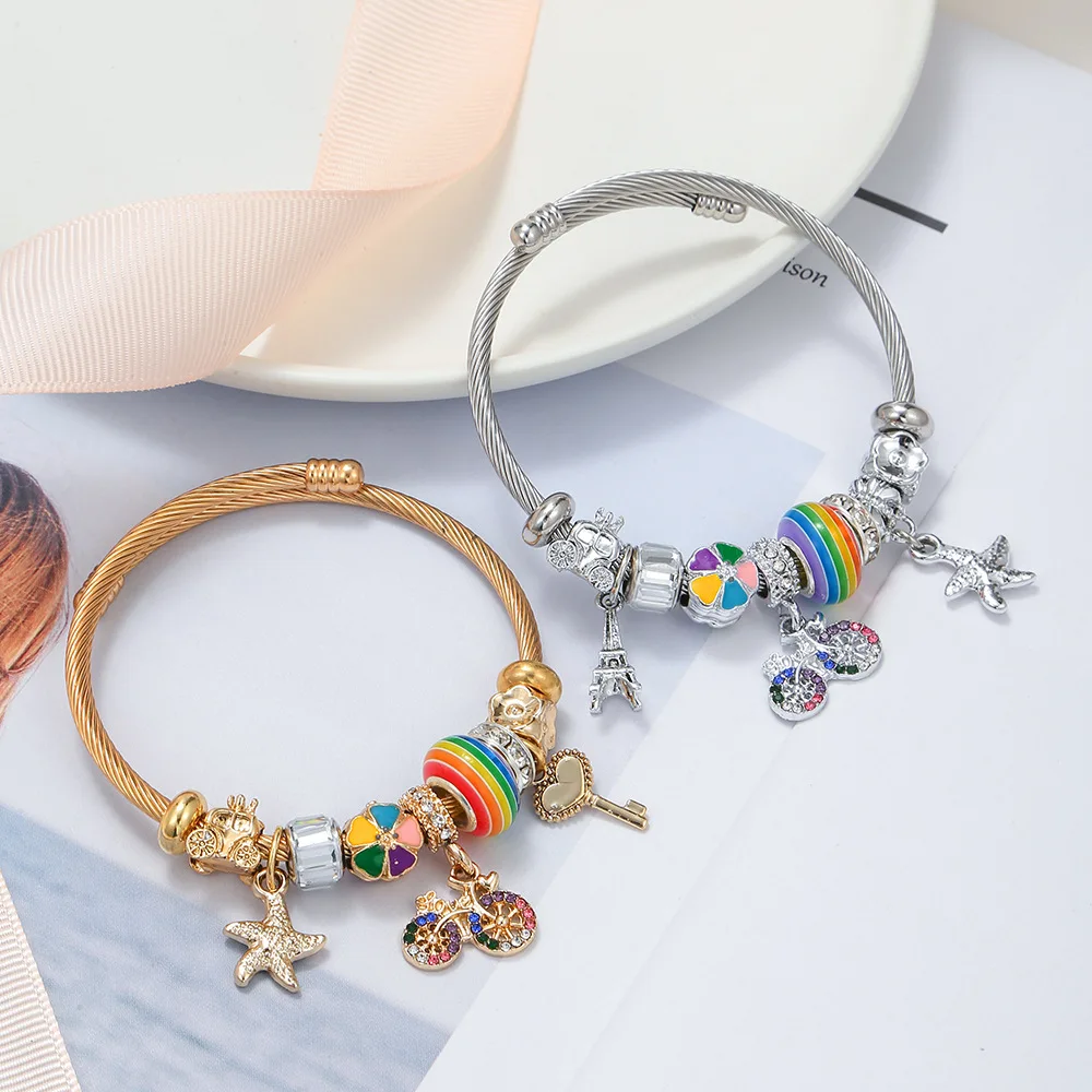 ERESI Star Charm Bracelet - Fashion Stainless Steel Bangle