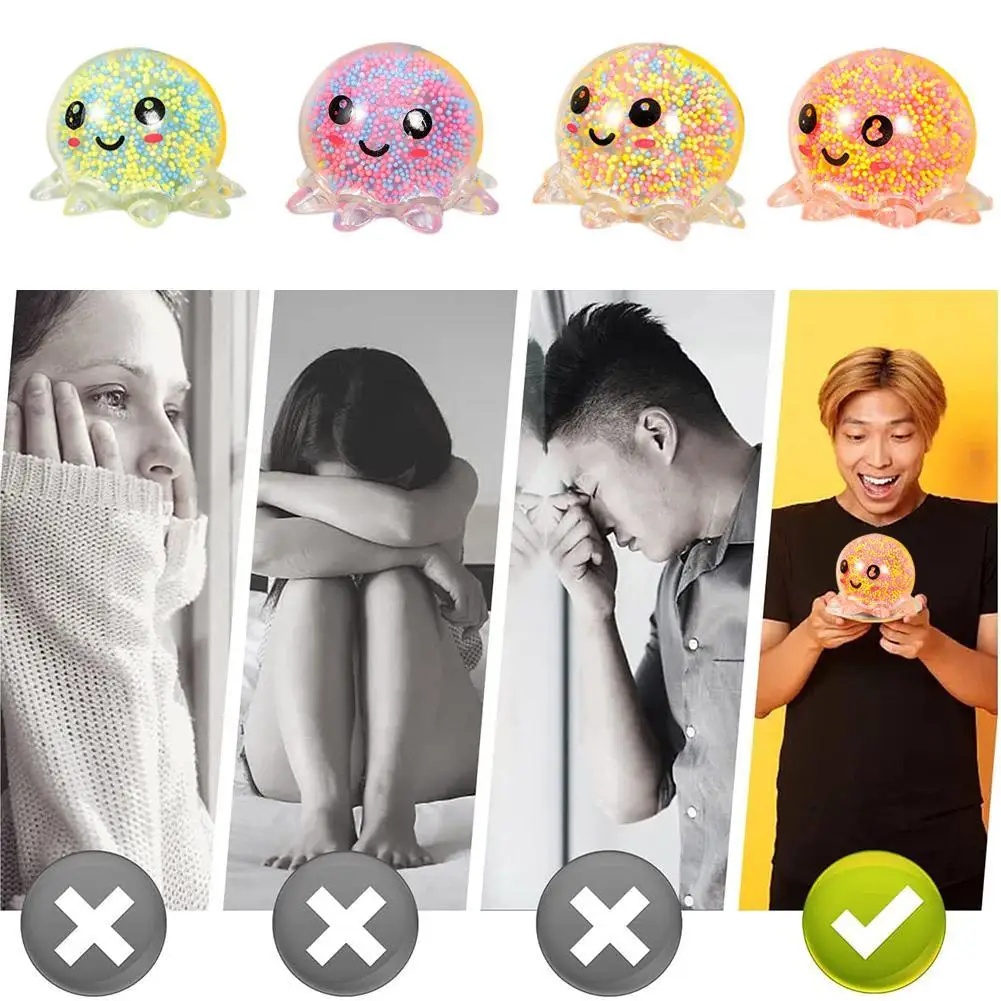 Glowing Light Squid Vent Ball Squeeze Toy Decompression Toy Soft ...