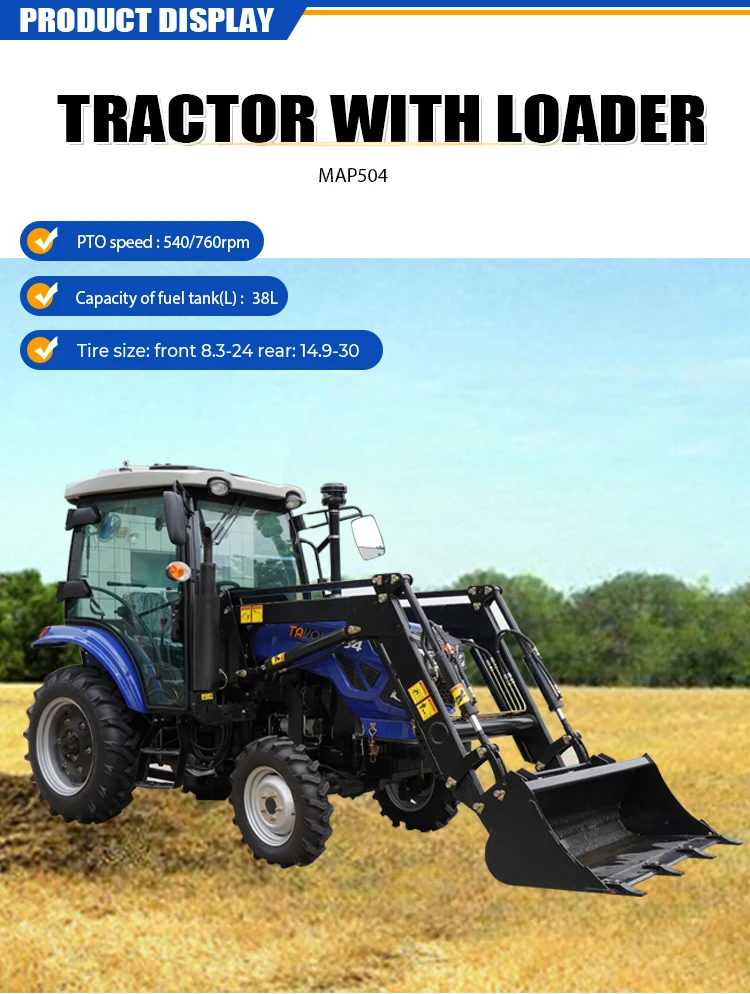 Map504 50hp 4x4 Wheel Drive Tractor 50 Horse Power Tractor With Front ...