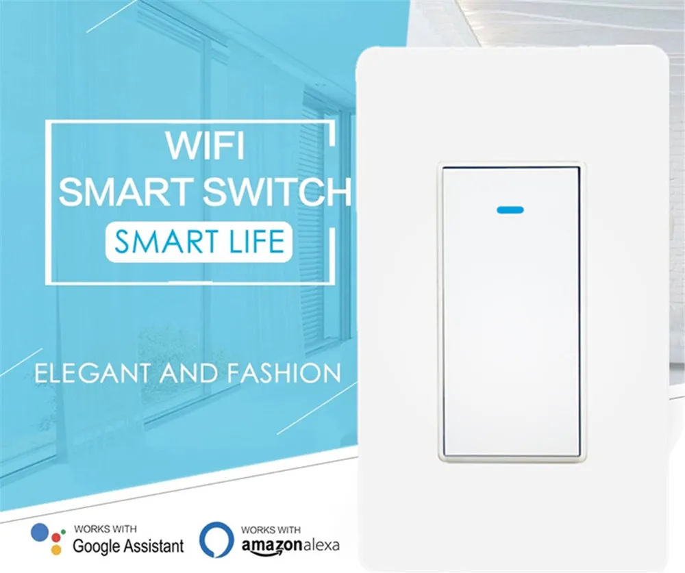 Tuya Smart Physical Button Wall Switches 2 Gang Wire US