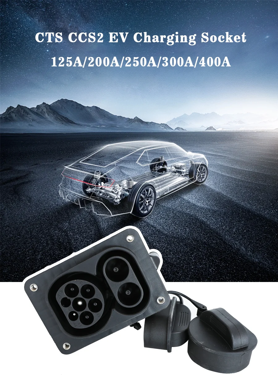 CTS Type 2 32a Ev Charger Socket Connector on Vehicle Side, Ev Charging ...