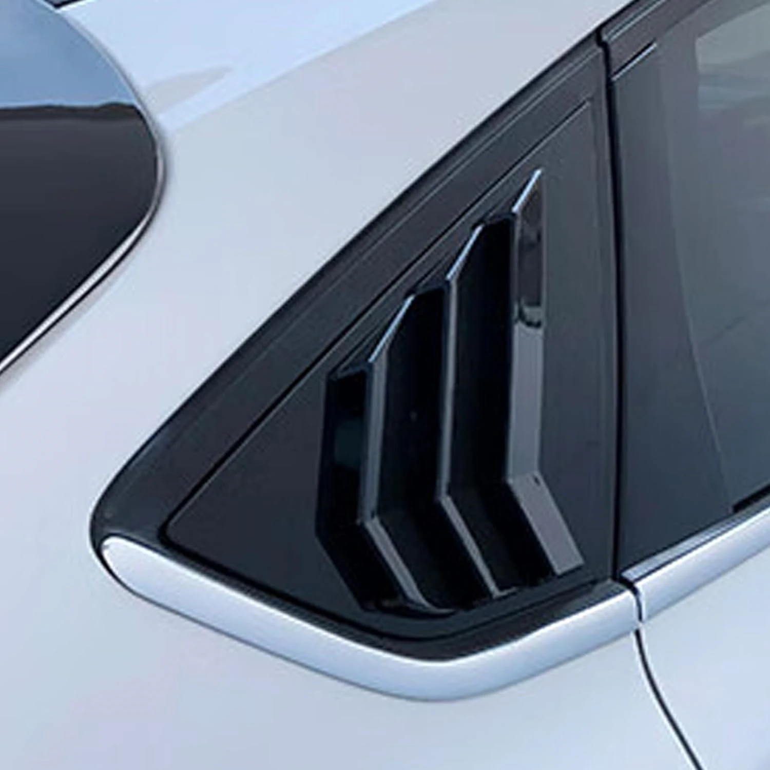 Matte Black Rear Window Louvers for Ford Focus Fiesta MK7 2012-2018 ...