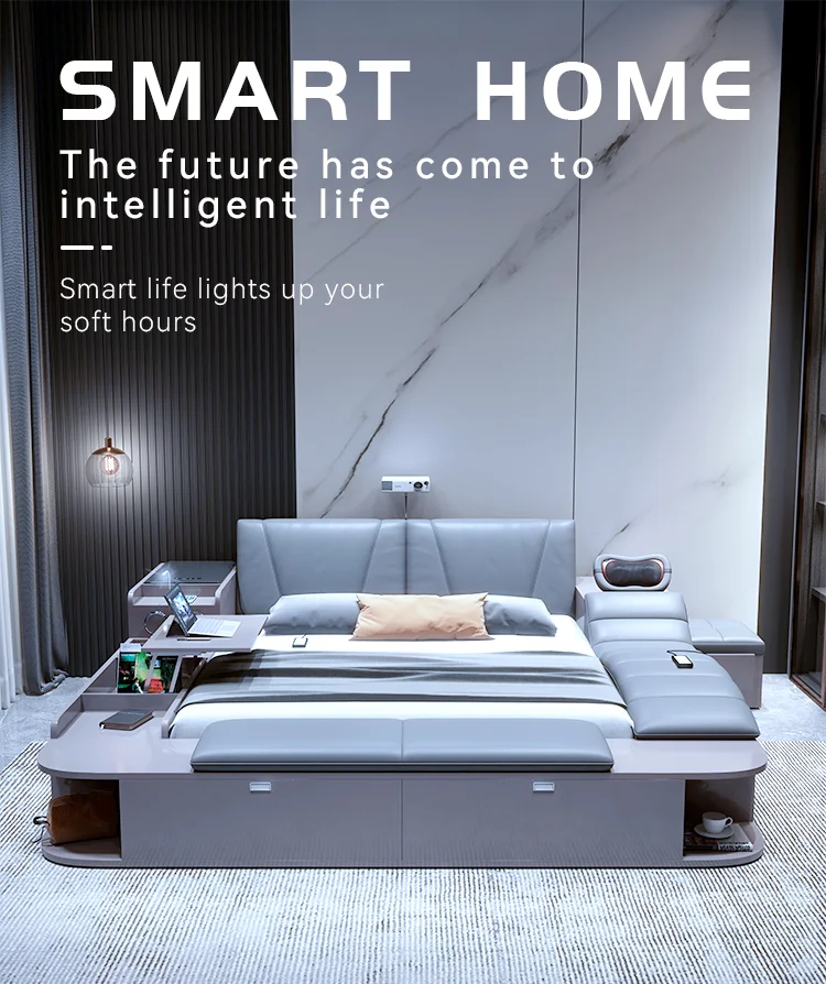 TV Lift Bed - Multifunctional Bed with Projector & Storage