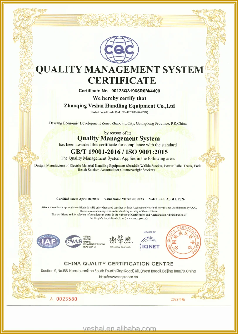 Veshai Fully Powered Counter-balanced Pallet Stacker Truck With Side ...