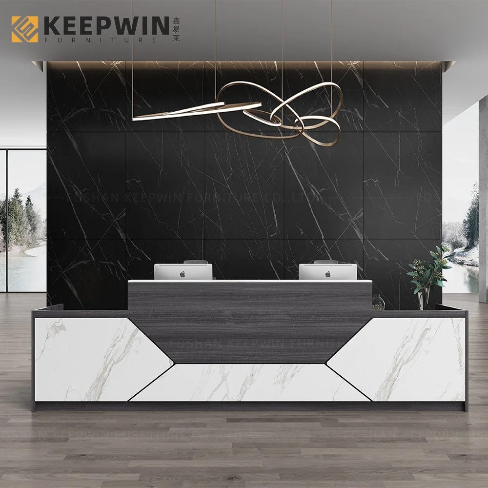 Modern Large Clinic Reception Counter Desk Wooden Modern Front Desk ...