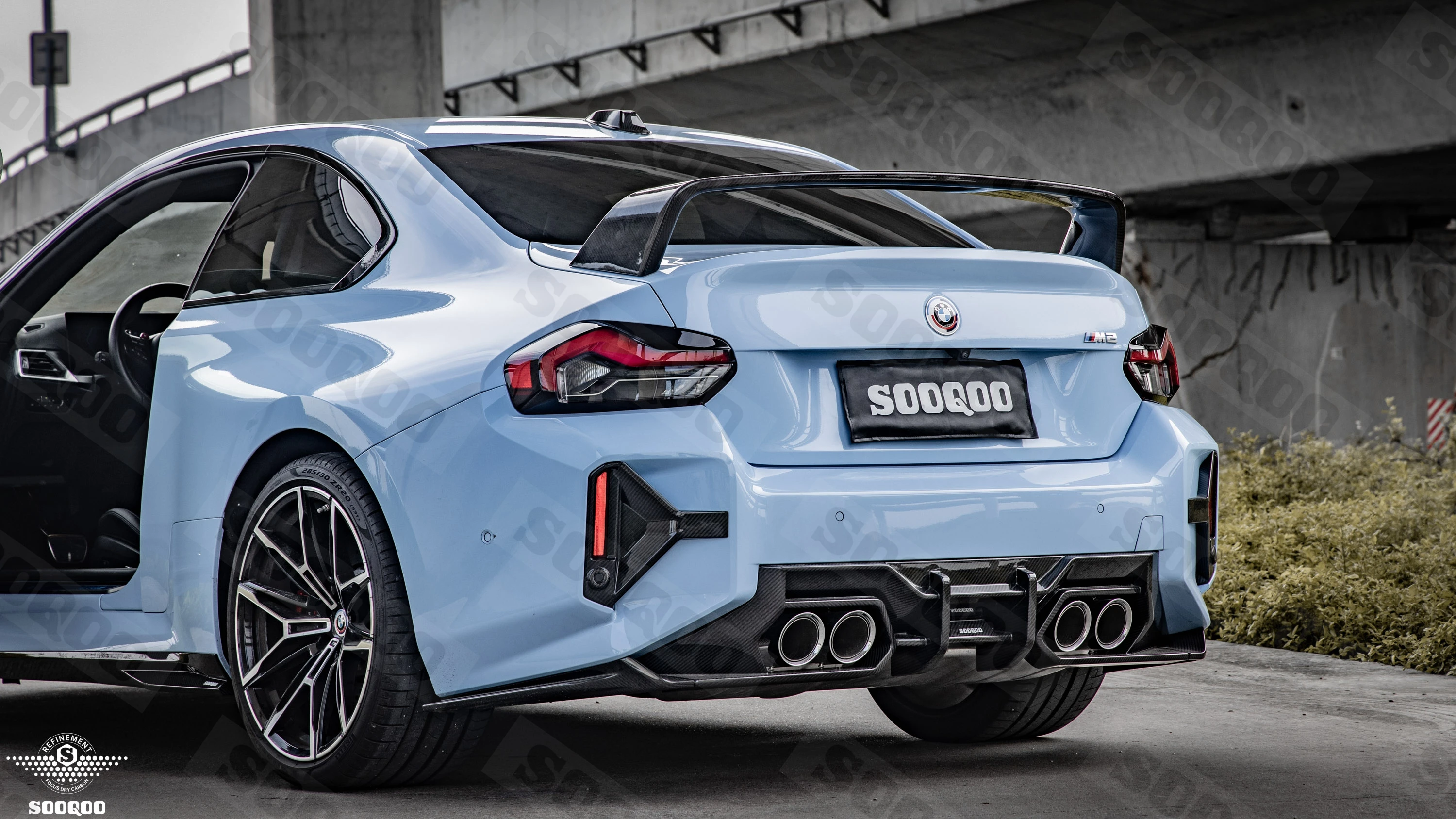 For BMW M2 G87 Rear Diffuser SooQoo Style Dry Carbon Fiber Rear ...