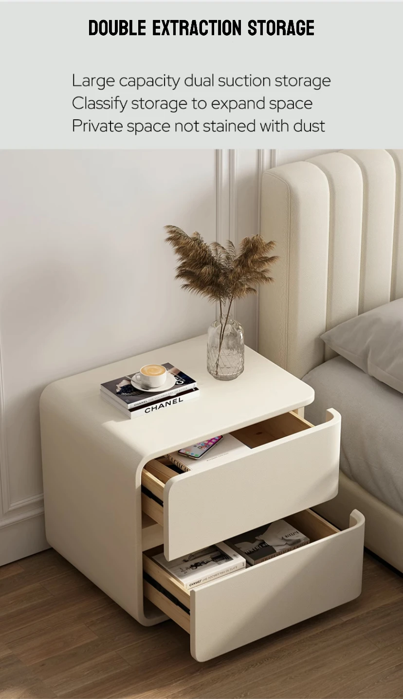 Modern Solid Wood Bedside Table with Drawer - Elegant Storage Furniture ...