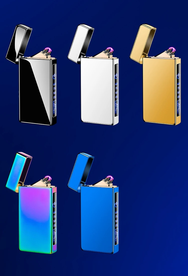 KY 2024 Metal Lighters Led Batter Display Plasma Double Arc Smart ...