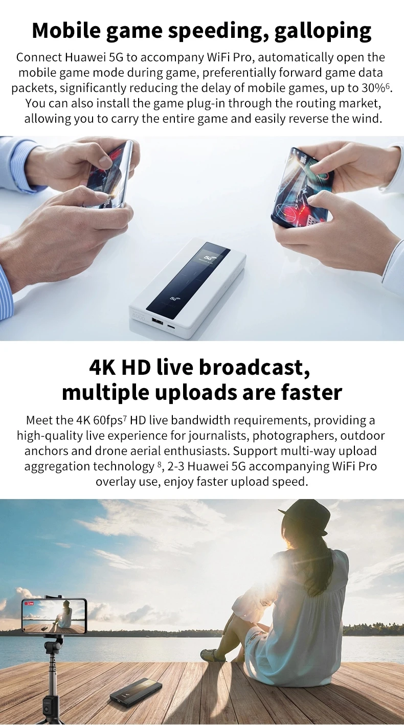 Huawei Original E6878-370 5g Pro Lte Portable Wifi International Version 4g 300mbps 8000mah ...