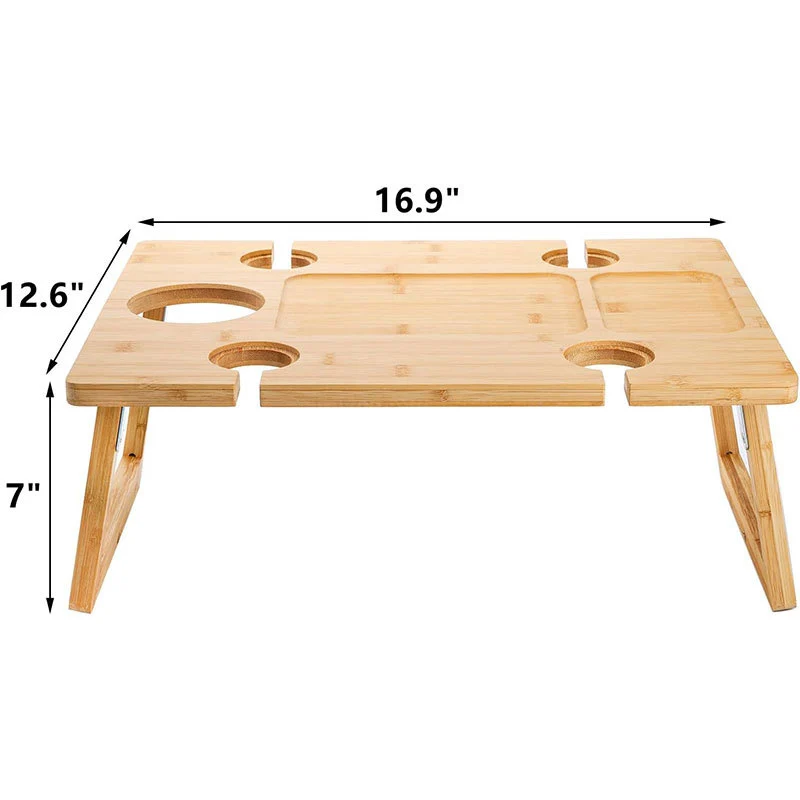 Multifunctional Portable Wooden Folding Wine Table Beach Picnic Table ...