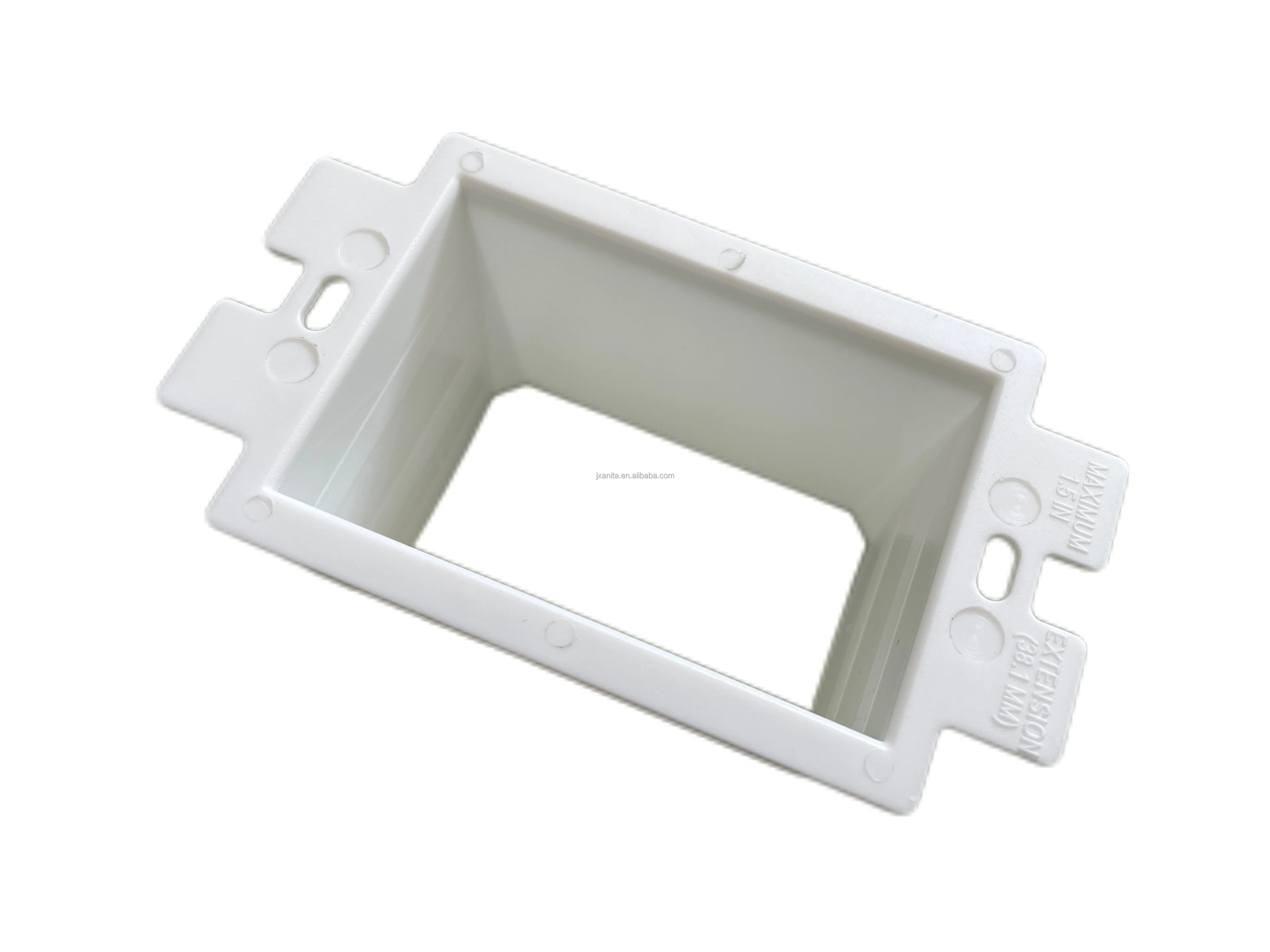 Single 1 Gang Rectangular Wall Box Extender White Extension Ring ...