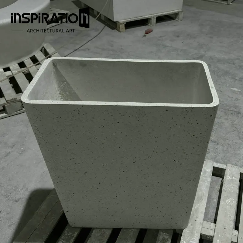 GRC Planter Box Outdoor Plant Pot For Shopping Mall Luxury Cast Stone ...