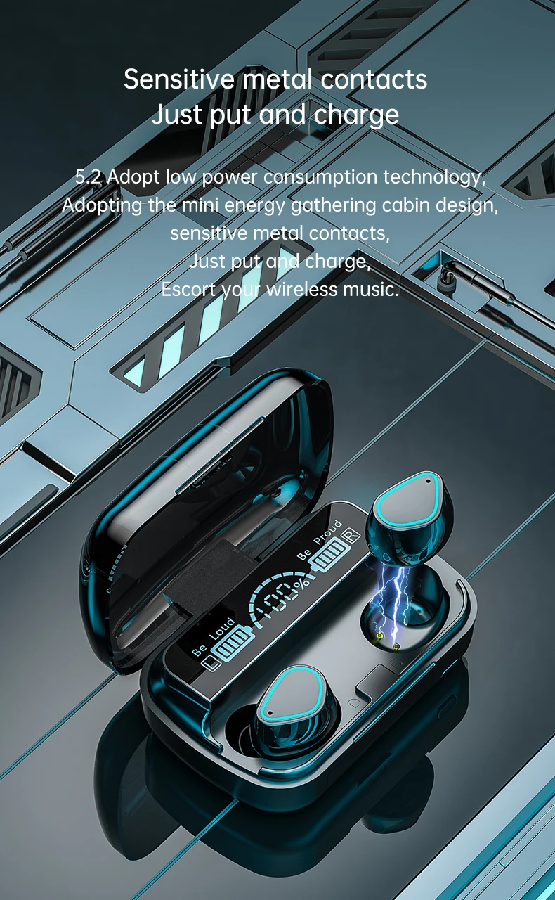 M30 Headphones Tws Wireless Earphones V5.3 9d Stereo With Flashlight ...