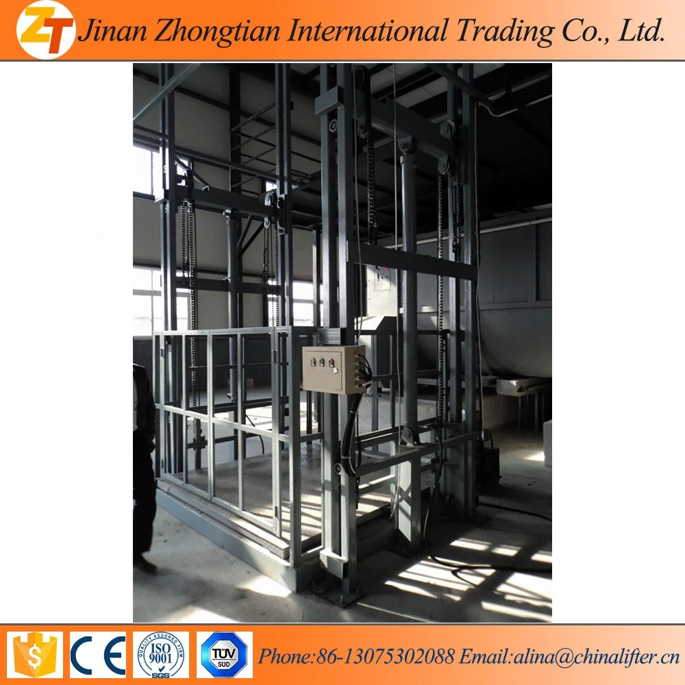 Zhongtian Heavy Duty Hydraulic Warehouse Cargo Lift/guide Rail Elevator ...