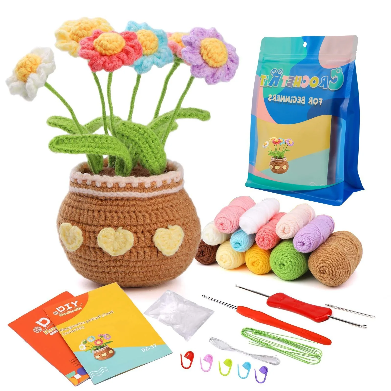 Crochet Material Package Crochet Doll DIY Wool Ball Hand-woven Doll ...
