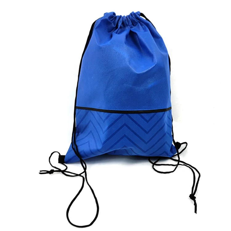 Promotional Custom Wave Design Non Woven Backpack Drawstring Bag - Buy ...