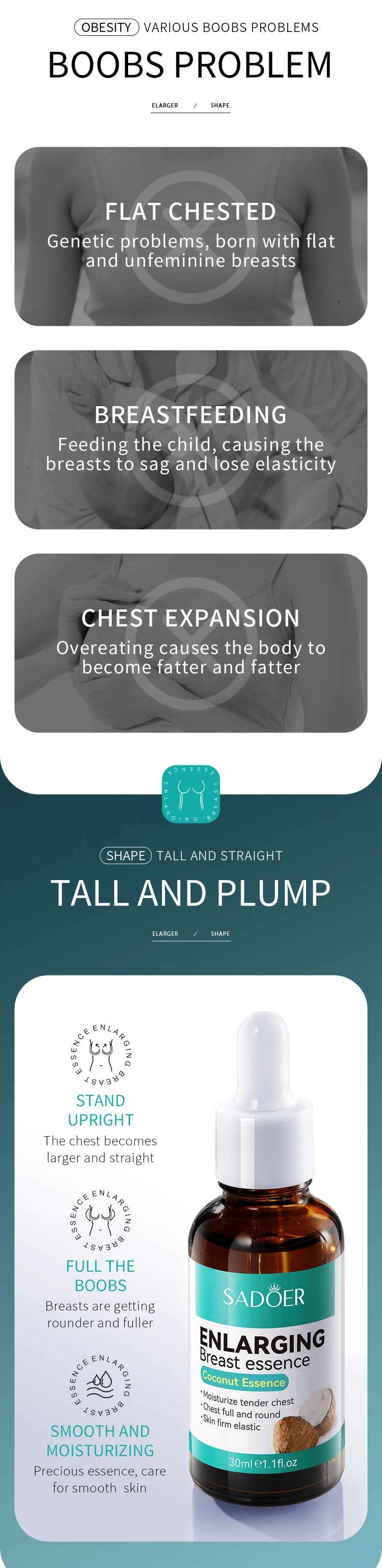 Private Label Coconut Breast Firming Serum Bust Lift Smooth Tender ...