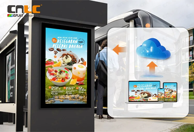 Powered Bus Stop Shelter Outdoor LCD Advertising Screen Display for ...