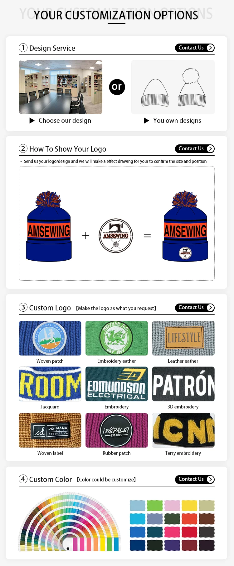 Custom 100% Acrylic Warm Winter Toques - Personalized Beanie Hats
