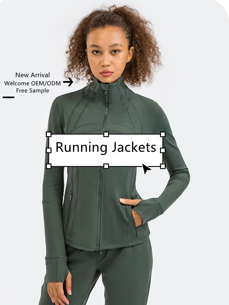 Zip Long Sleeve Yoga Jackets Plus Size Sports Yoga Tops Womens Running ...