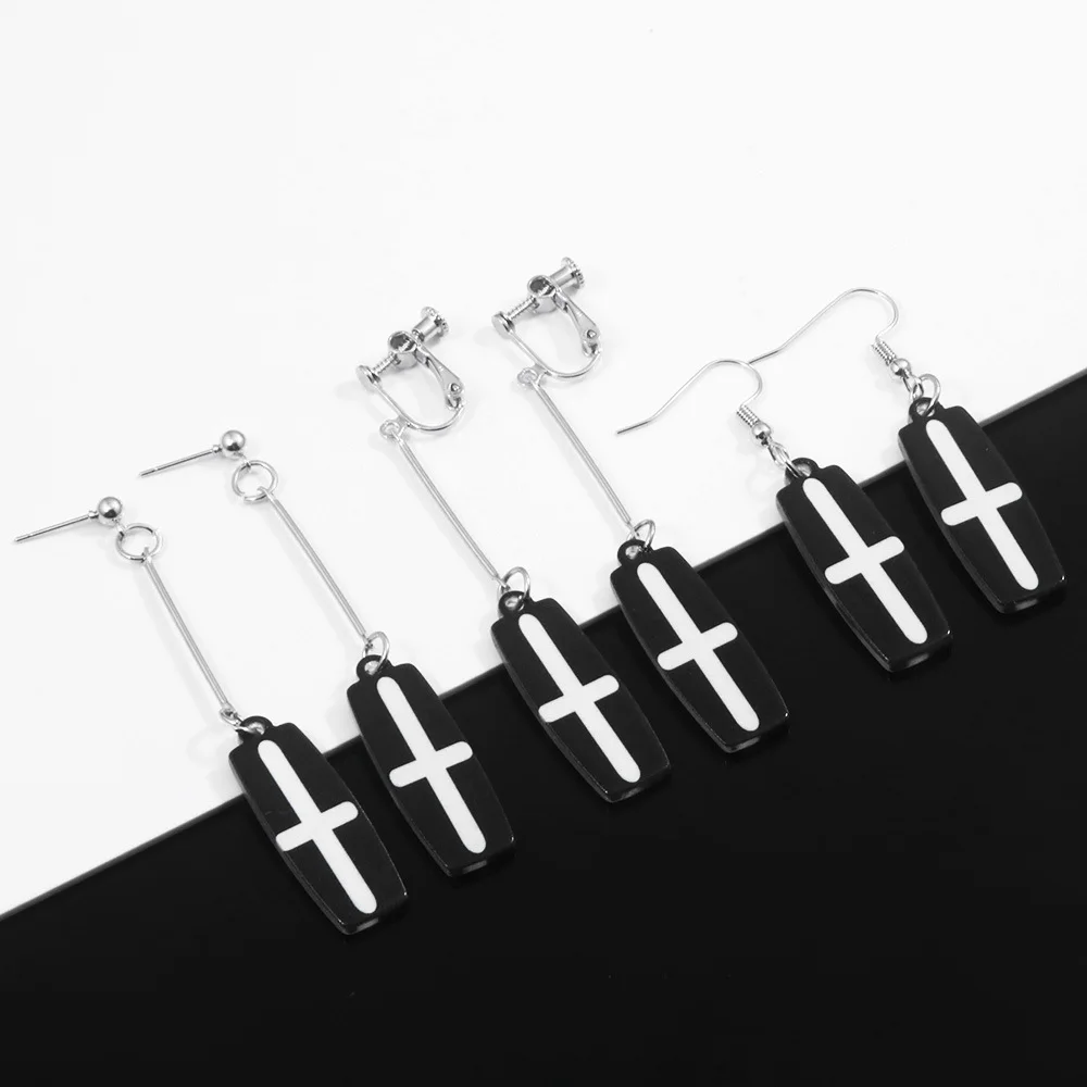 2021 New Anime Tokyo Revengers Takashi Mitsuya Earrings Simple Cross ...