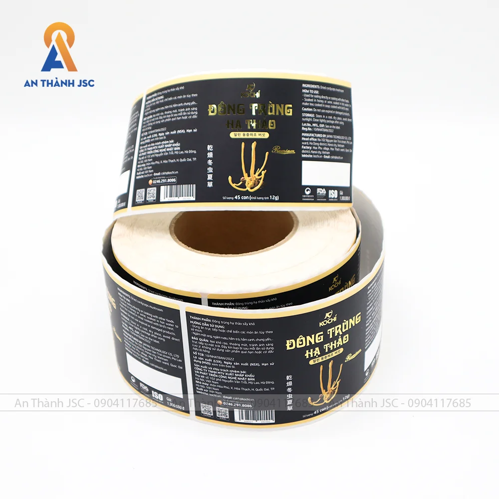 Black Garlic Cordyceps Food Packaging Label Pvc Anti-emulsion Juice Oem ...
