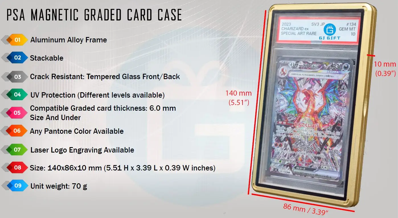 Magnetic Graded Card Tcg Psas Slab Protector Uv Protection Anti-scratch ...