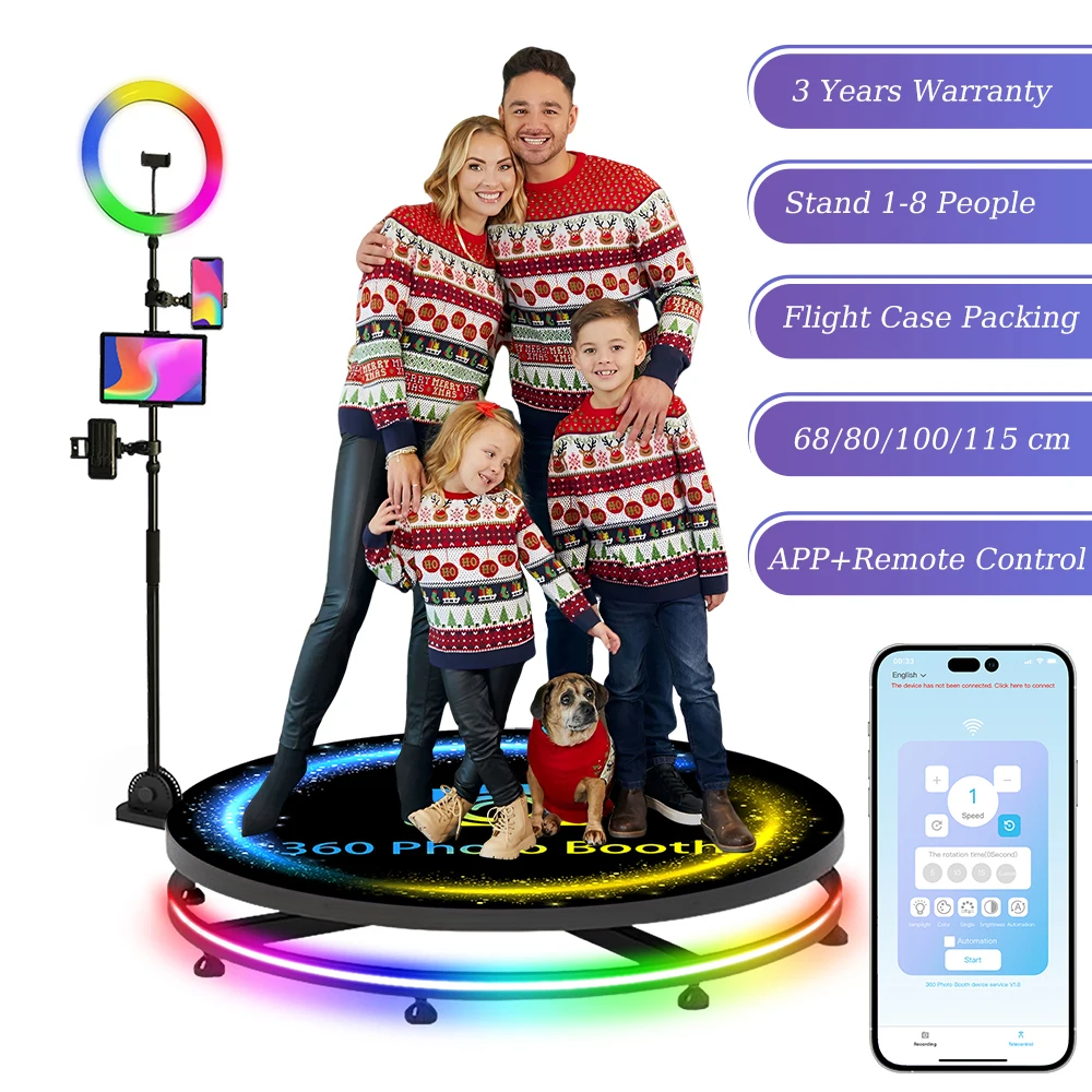 New Portable 360 Photo Booth For Party Wedding Automatic Spinning 360 ...