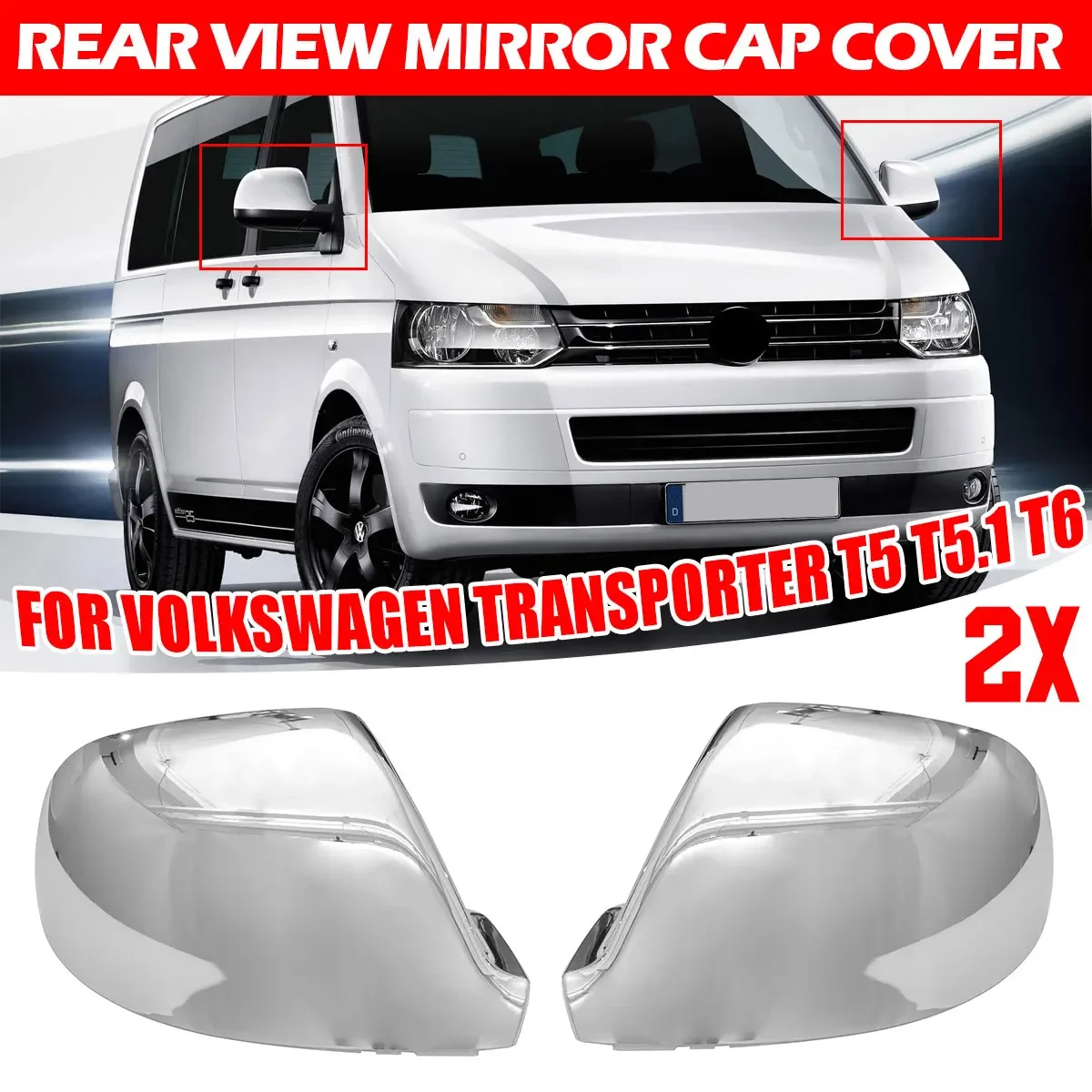 T5 T5.1 T6 Car Side Rearview Mirror Cover Trim Replacement for VW for ...