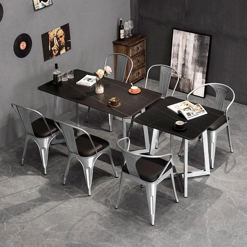 Commercial Industrial Metal Dining Set Chaise Restaurant Furniture ...