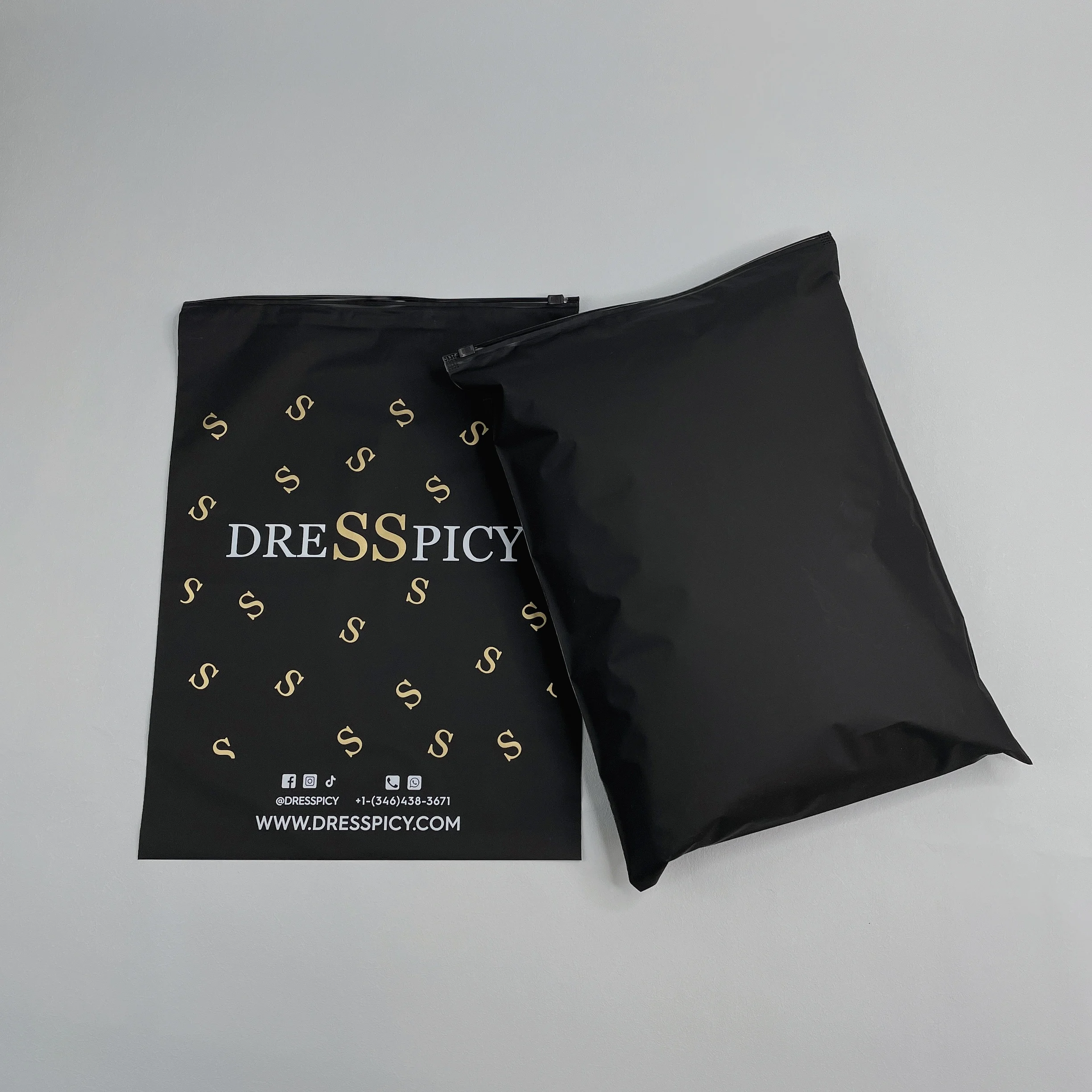 Wholesale Pvc Pe Plastic Clothing Packaging Bags Black Zipper Custom ...