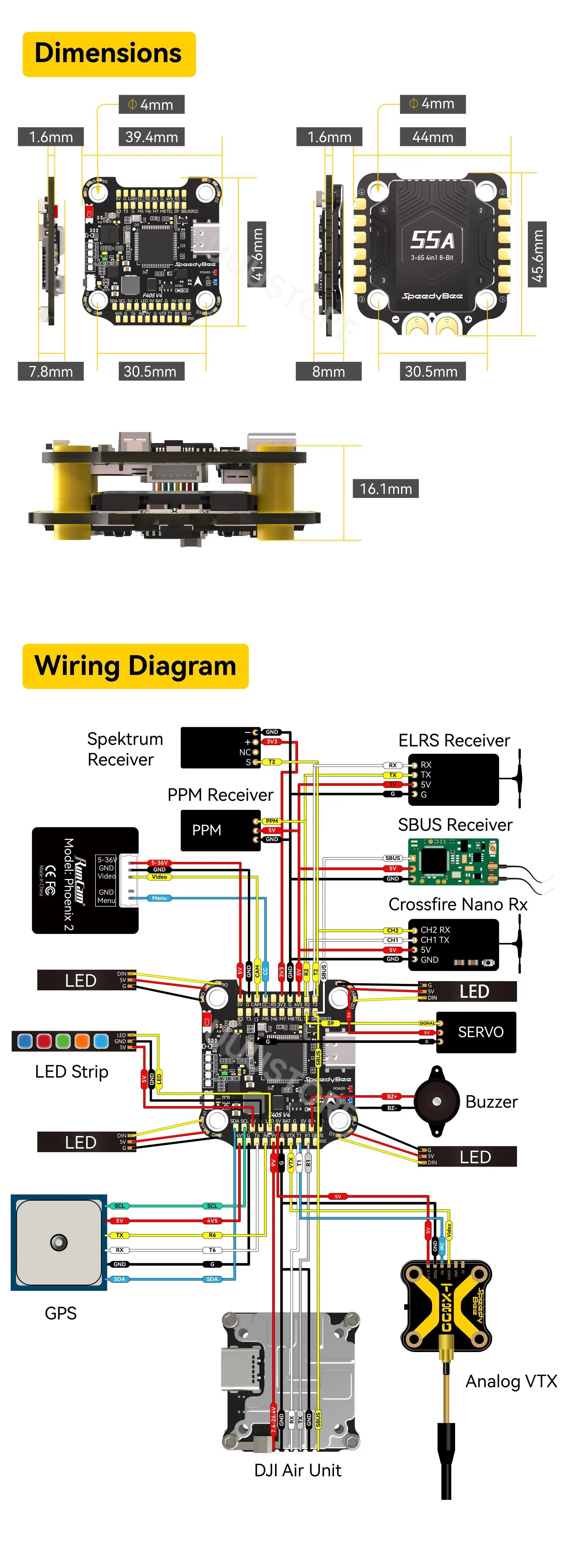 Speedybee F405 V4 3-6s 30x30 Fc&esc Fpv Stack Icm42688p F405 Flight ...