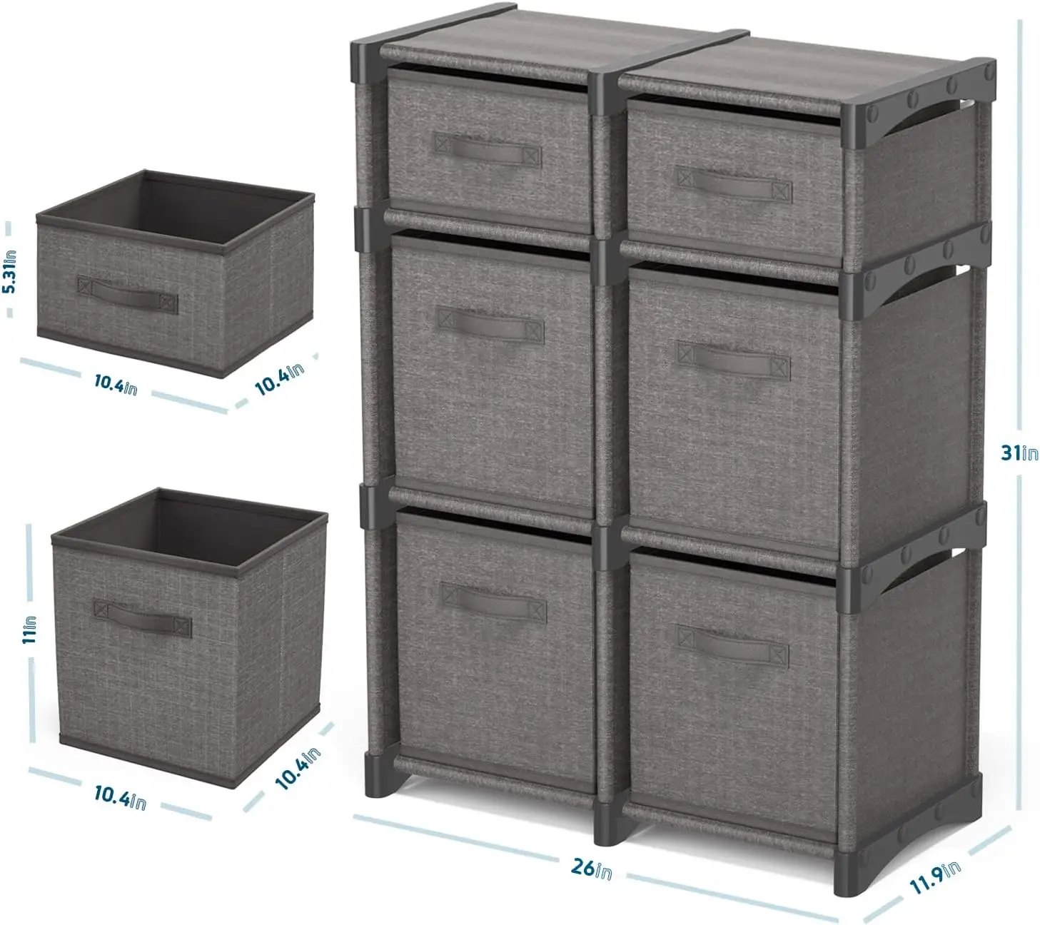 Living Room Wardrobe Closet Fabric Drawers Clothing Storage Organizers ...