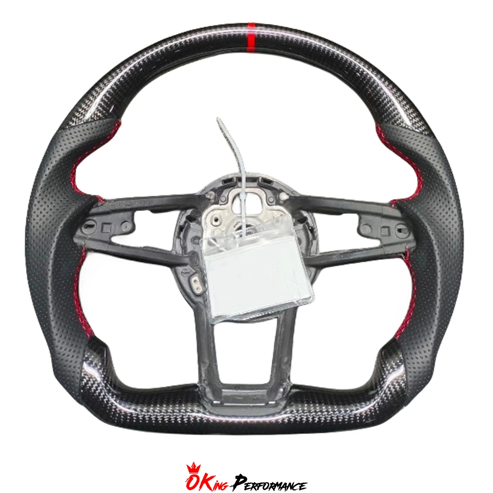 Customize Carbon Fiber Alcantara Steering Wheel For Audi R8 2017-2019 ...