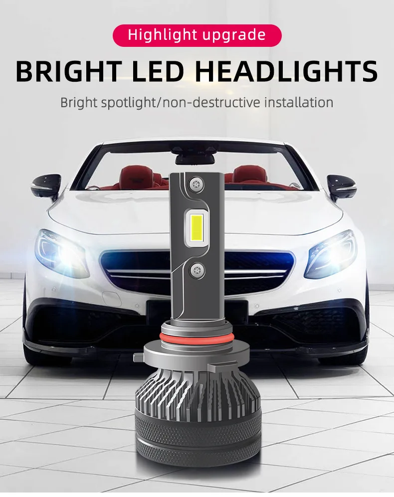 Auto Lighting Systems T50 H11 H7 H4 High Power 60W Car LED Headlight ...