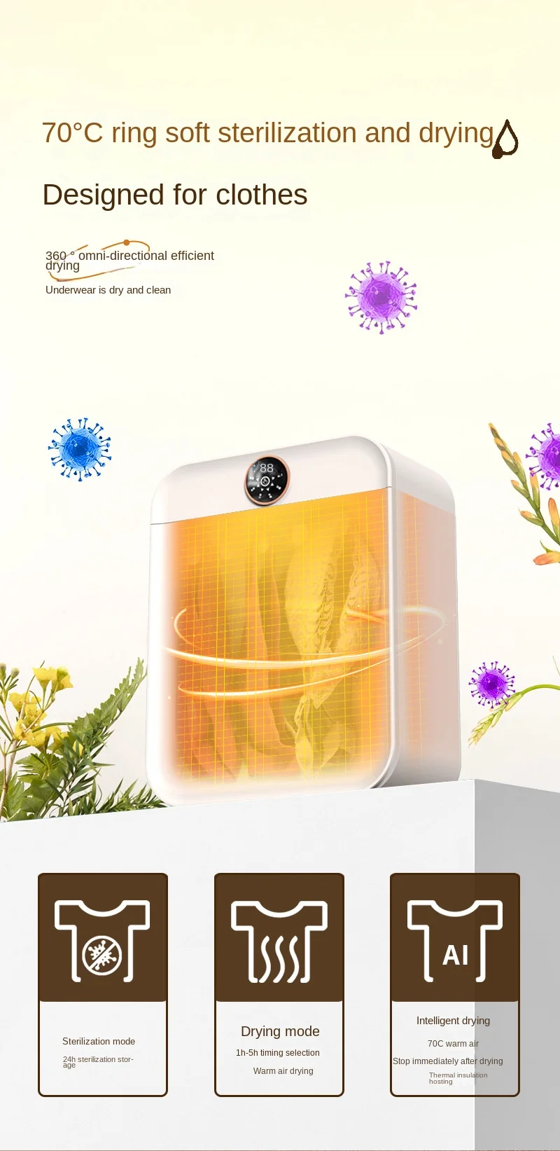 Fully Automatic Mini Wall Mounted Dryer For Drying Clothes,Removing ...