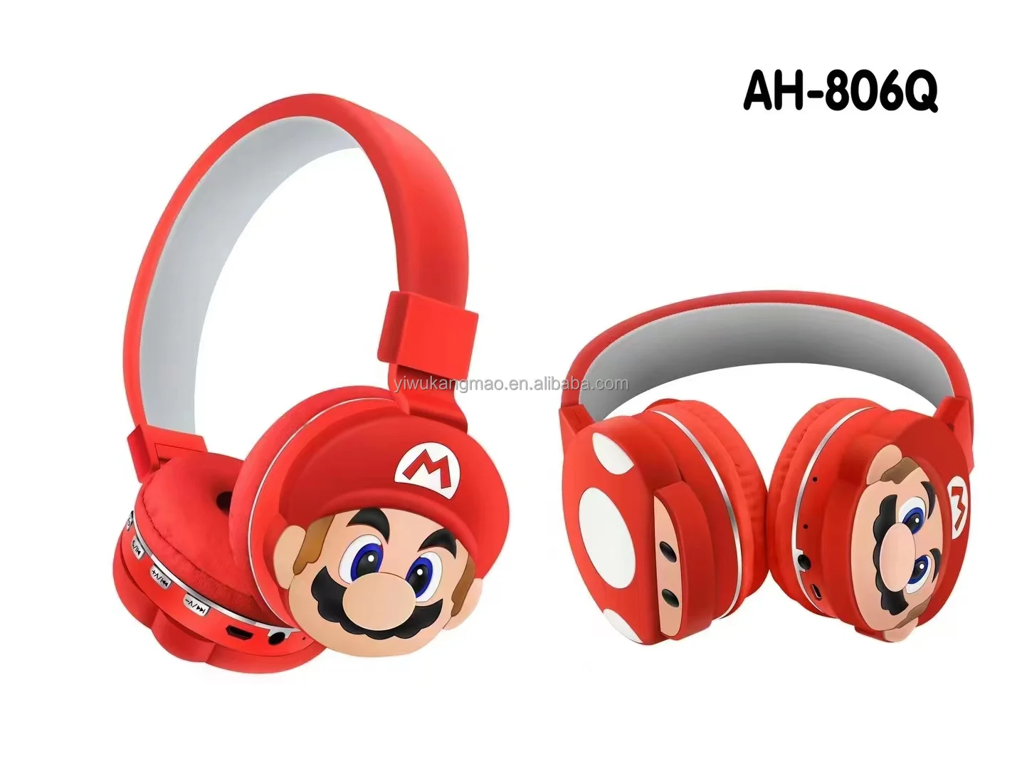 2023 Mario Ah806q Wireless Headset Kids Headphone Cute Cartoon ...