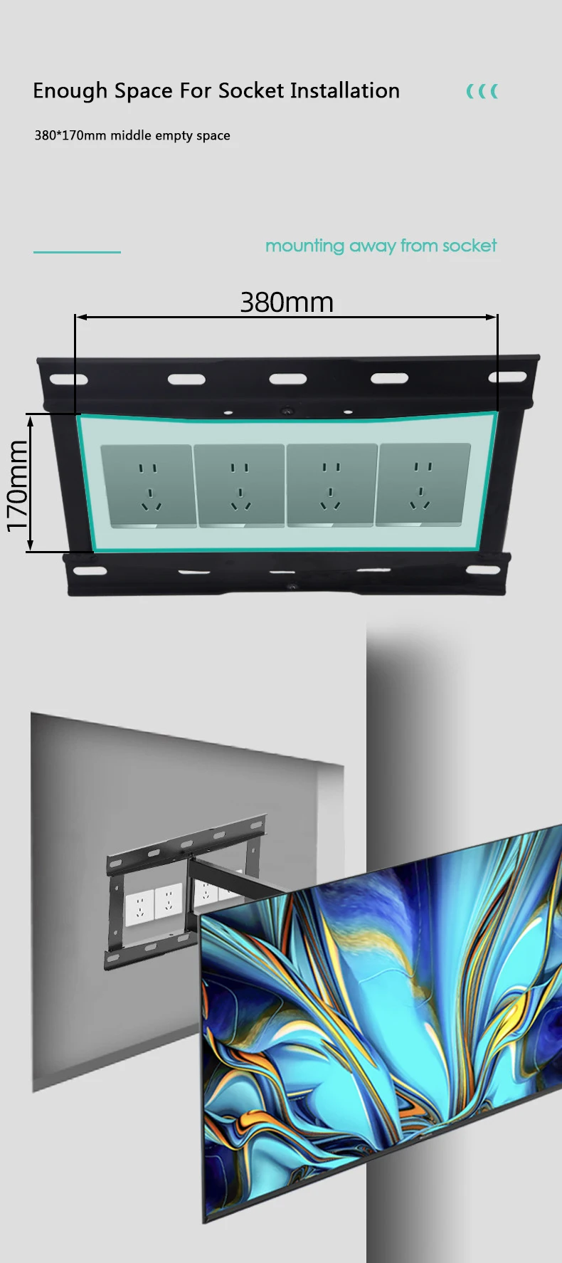 Minimum Package Size Dual Arms Tv Wall Mounted Bracket Full Motion Tv ...