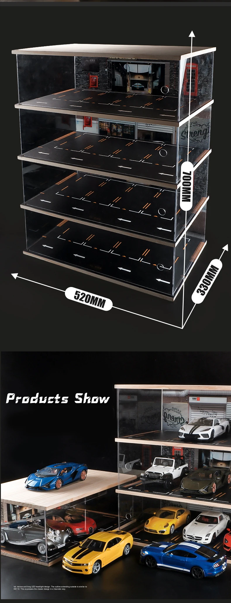 Exquisite 1:18 Model Car Display Box - Wooden Acrylic Dust-proof