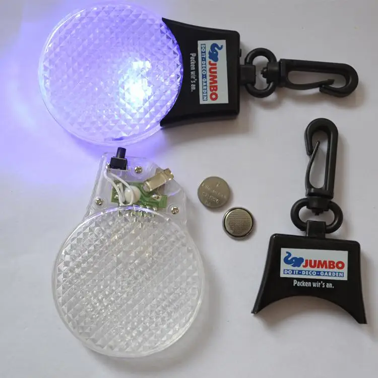 Night Warning Safety Reflective Led Flash Keychain Blinking Key Ring ...