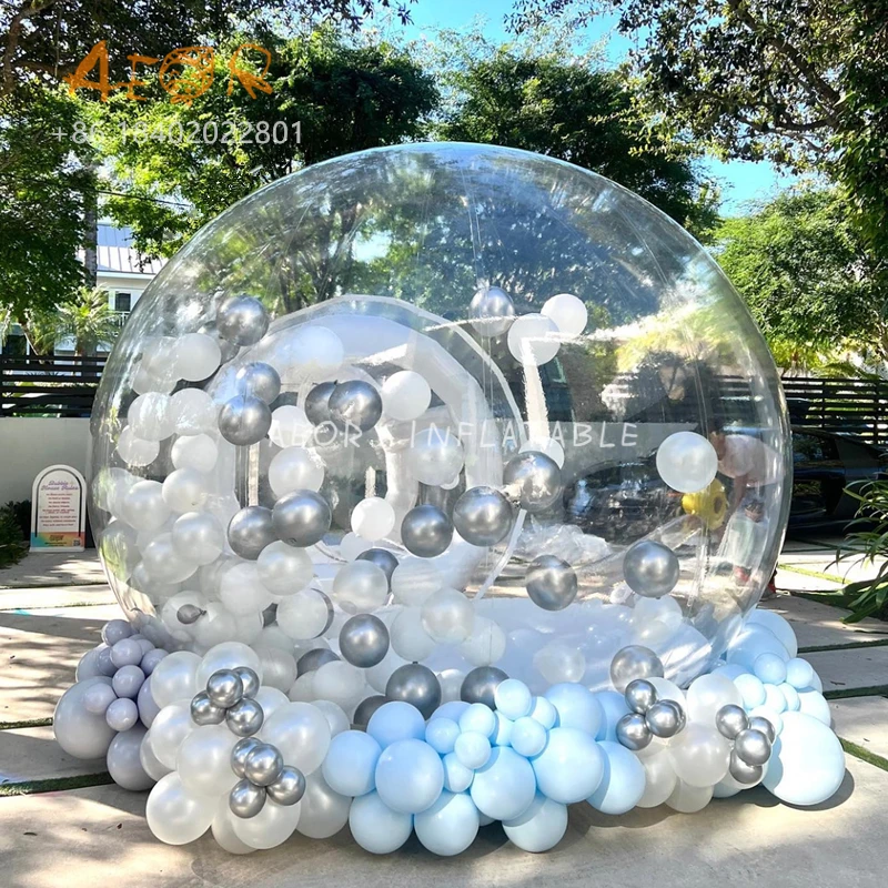 Bubble Bounce House Balloons Blowing Inside Crystal Igloo