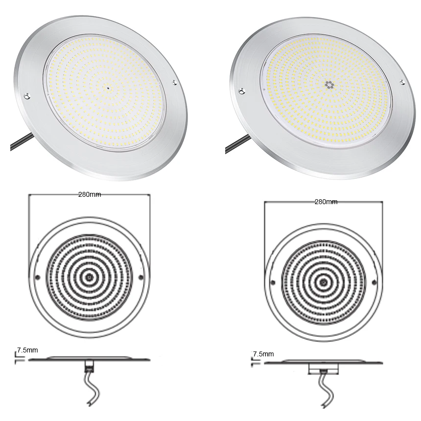 IP68 waterproof Wifi Control 316 Stainless Steel AC12V 7.5Mm Thickness 35W RGB Led Resin Filled ...