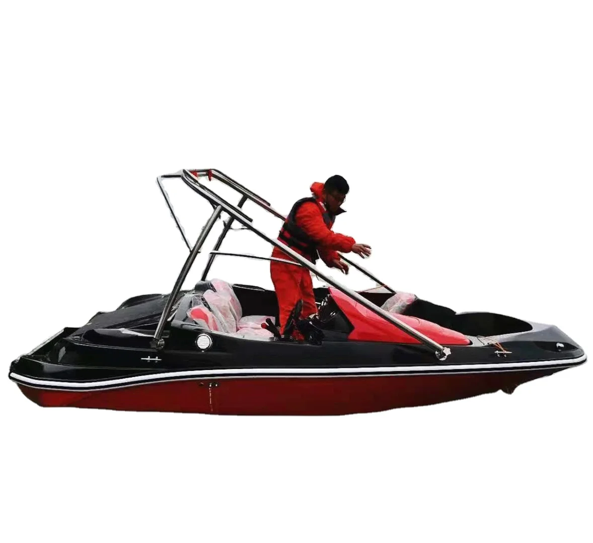 Alibaba Mini Boat - Fiberglass Jetboat with Outboard Engine