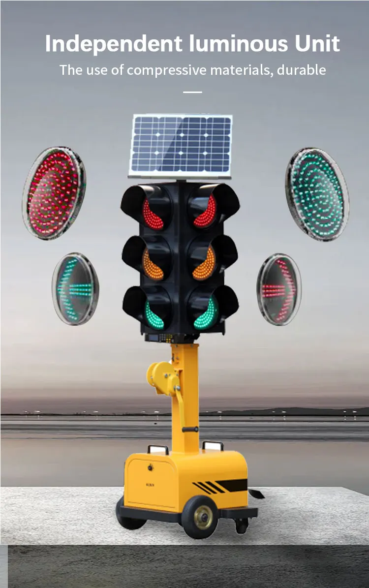 Battery Operated Portable Traffic Light Traffic Light with Solar Panel ...