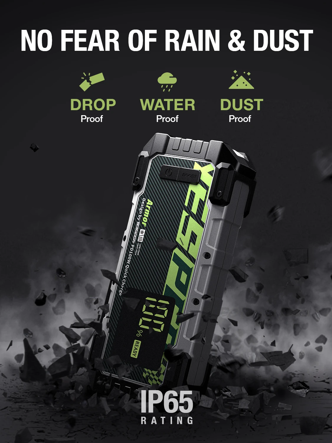 Yesper Armor Heating 3000A Car Jump Starter - 20000mAh High Power Jump ...